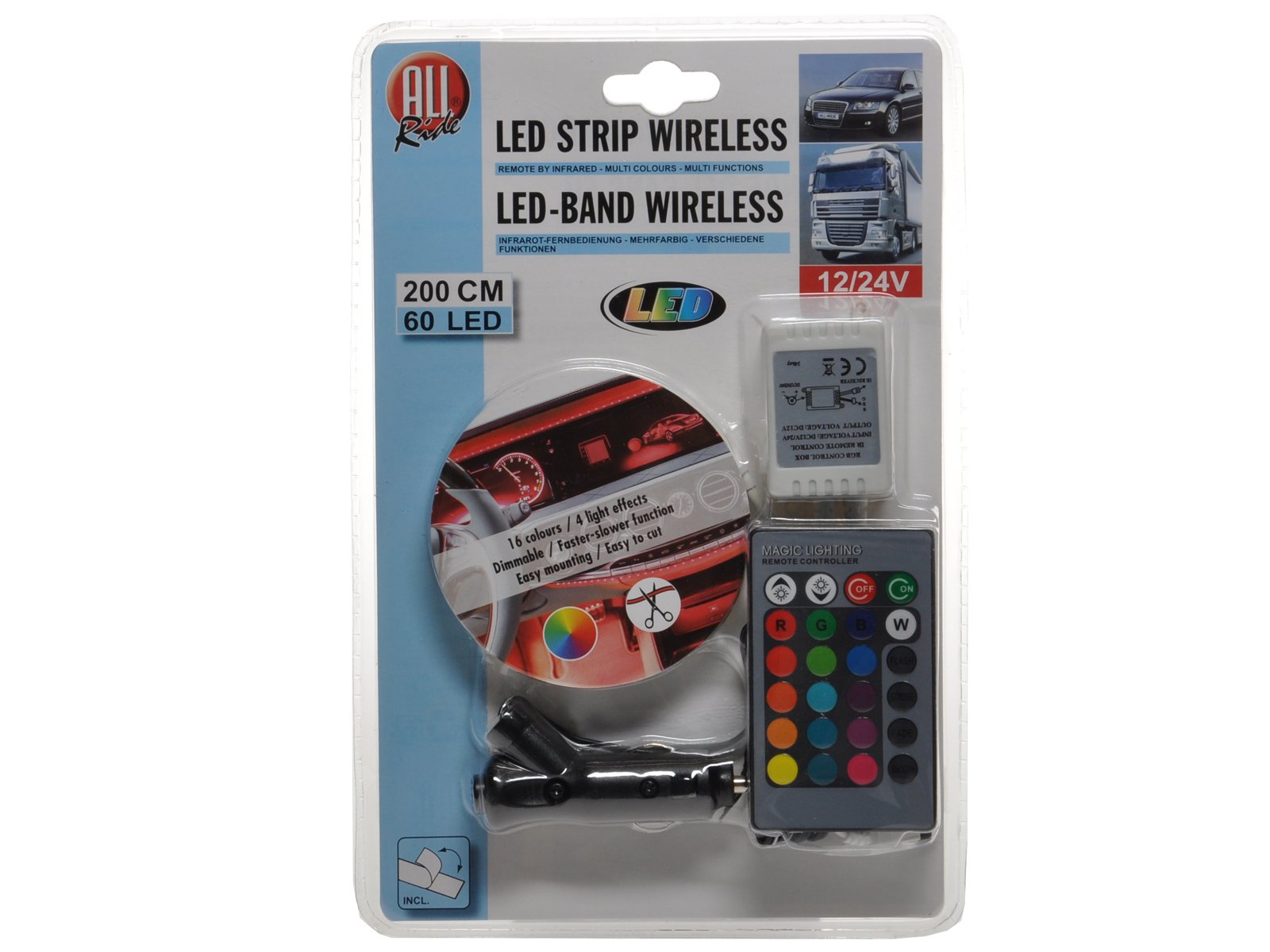 ALL Ride LED Deko Band 60 LED, Infrarot- Fernbedienung, mehrfarbig ...